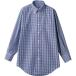 住商モンブランの飲食・カフェ　シャツ、男女兼用、長袖、ネイビー　ギンガムチェック_OCAHOL_住商モンブランの飲食・カフェ　シャツ、形態安定素材を使用、豊富なアイテムを自由に組み合わせて、シチュエーションに合わせたコーディネートが可能、さ...