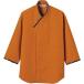 住商モンブランの和装　作務衣　シャツ、男女兼用、オレンジ×ブラック、先染めシャンタン＋小紋柄_OCAHOL_住商モンブランの和装　作務衣　シャツ、襟の合わせと袖口にパイピングをあしらって、和モダンなテイストに_OCAHOL_文房具・オフィス...
