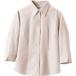 住商モンブランの飲食・カフェ　シャツ、レディス、７分袖、ベージュストライプ、比翼タイプ_OCAHOL_住商モンブランの飲食・カフェ　シャツ、キリリと上品な比翼シャツは、スリット入りの７分袖でいっそう軽やかに_OCAHOL_文房具・オフィス・...