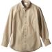 住商モンブランの飲食・カフェ　シャツ、男女兼用、長袖、ベージュ、ボタンダウンタイプ_OCAHOL_住商モンブランの飲食・カフェ　シャツ、抗菌機能を付与、天然色素を用いて環境に配慮したエコ素材「オニベジ　シリーズ」、麻のような表情の仕立てのよ...