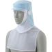 住商モンブランの工場白衣　キャップ　ケープ付、男女兼用、スナップテープ式、ブルー、吸汗ニット、マスク留め付、メガネ留め付、ＥＣＯ商品_OCAHOL_住商モンブランの工場白衣　キャップ　ケープ付、抗菌・透け防止・吸汗速乾・制電機能を付与、異物...