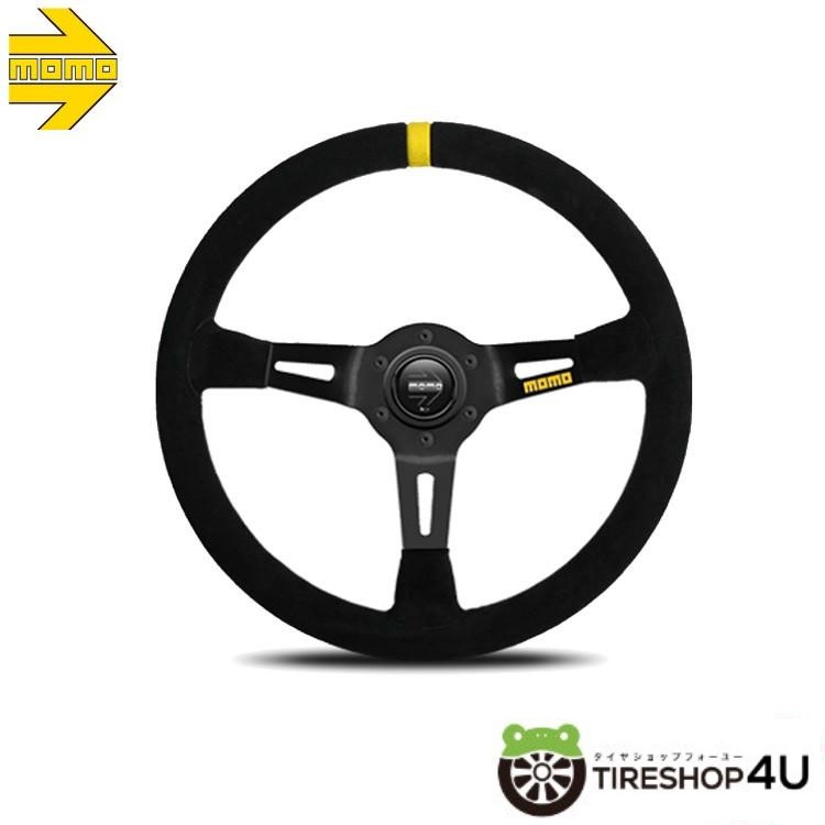 MOMO MOMO モモ MOD.08 スエード/ブラックスポーク M-60 350mm（ブラック/イエロー） ハンドルカバー、ステアリング ...