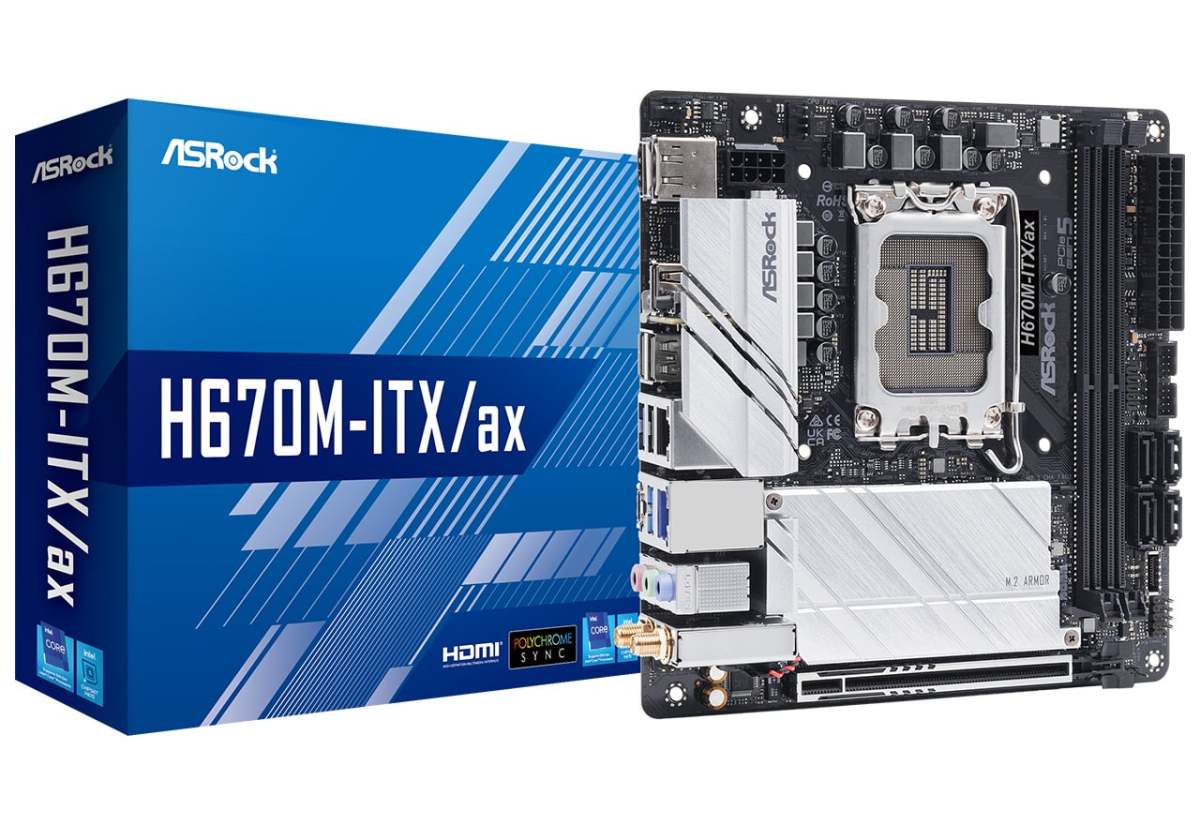 ASRock H670M-ITX/ax LGA1700対応 intel H670チップセット搭載Mini-ITXマザーボード PCパーツマザー ...