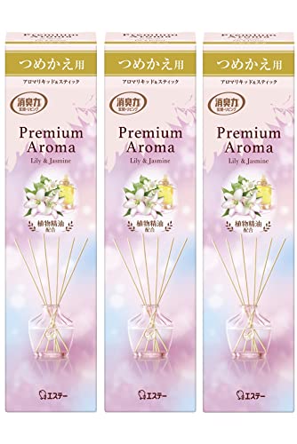 エステー 消臭力 Premium Aroma 玄関・リビング用 Stick リリー＆ジャスミン つめかえ 65ml×3個 消臭力 Premium Aroma 部屋用（芳香剤、消臭剤） - 最 ...