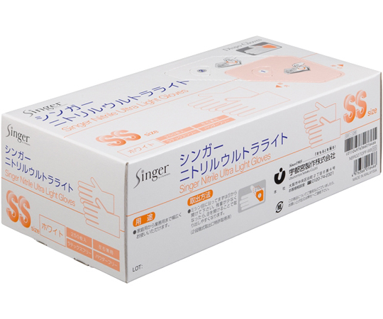 宇都宮製作 宇都宮製作 シンガーニトリルウルトラライト 粉なし 250枚入 ホワイト SSサイズ×12個 singer（宇都宮製作） 作業用 ...