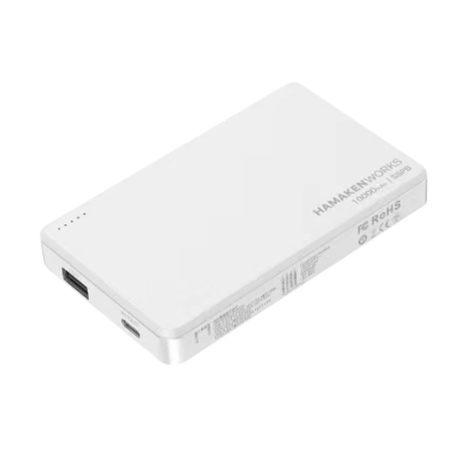 ハマケンワークス JOVY SSPBシリーズ 準固体電池モバイルバッテリー10000mAh HW-SSPB100WHN ホワイト モバイル ...