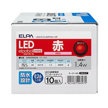 ELPA 【10個】 LED電球 G40タイプ 防水仕様 LDG1R-G-GWP254-10P （赤色） LED電球、LED蛍光灯 - 最安値・価格比較 - Yahoo!ショッピング｜口コミ ...