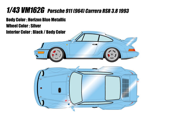 MAKE UP Porsche 911 （964） カレラ RSR 3.8 1993 ホライゾンブルーメタリック （1/43スケール ...