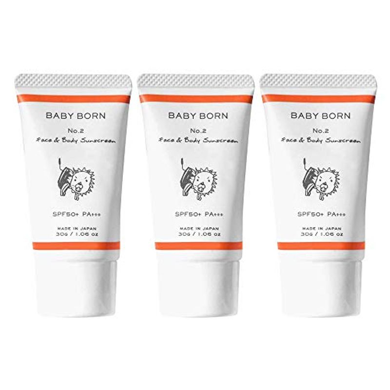 BABY BORN ベビーボーン Face＆Body Sunscreen SPF50＋ PA＋＋＋＋ 30g ×3 日焼け止め - 最安値 ...