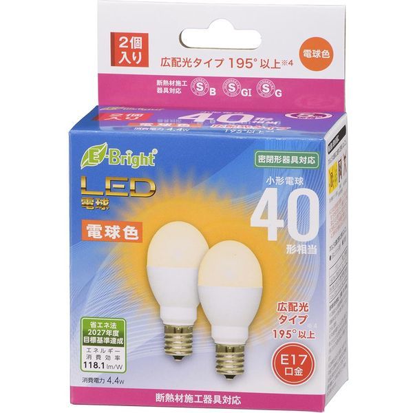 OHM 【2個】LED電球 LDA4L-G-E17 IH23 2P （電球色） ×1セット LED電球、LED蛍光灯 - 最安値・価格比較 - Yahoo!ショッピング｜口コミ・評判からも探せる