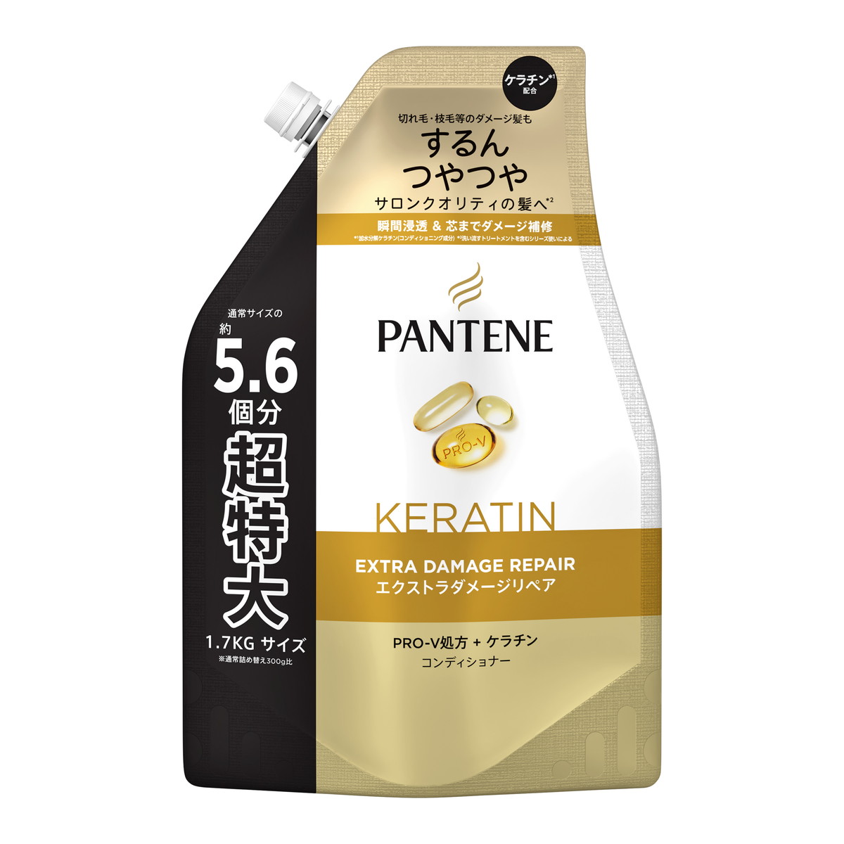 P&G パンテーン トリートメントinコンディショナー（エクストラダメージケア）詰替用 1700g ×1 パンテーン コンディショナー、リンス ...