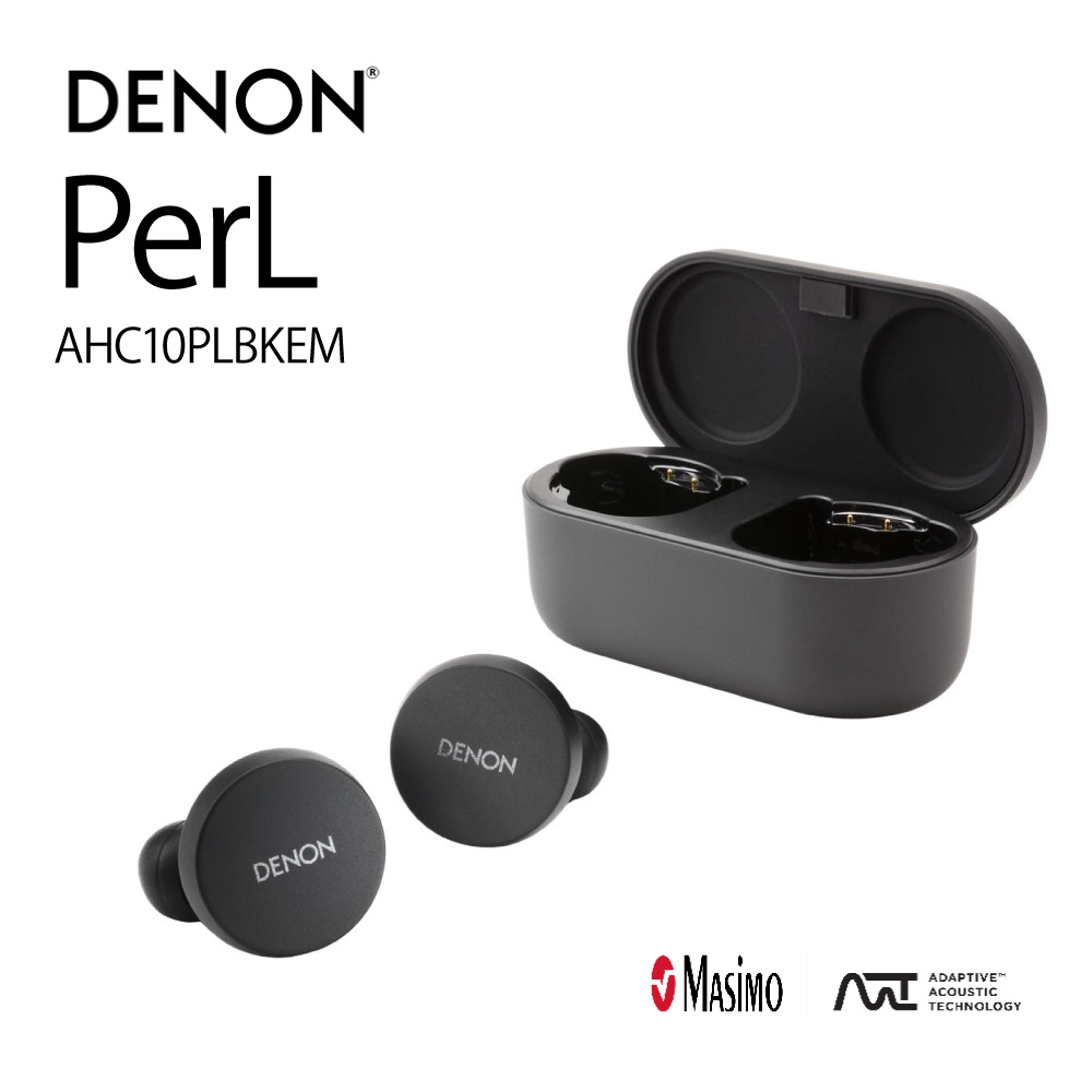 DENON パーソナライズ機能付き完全ワイヤレスイヤフォン Denon PerL AHC10PLBKEM AH-C10PL ブラック イヤホン ...