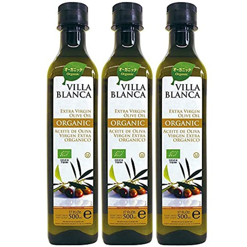 VILLA BLANCA ヴィラブランカ オーガニック エクストラバージンオリーブオイル PET 458g（500ml）×3本 オリーブオイル - 最安値・価格比較 - Yahoo ...
