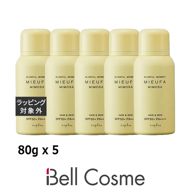 napla ミーファ フレグランスUVスプレー SPF50＋ PA＋＋＋＋ 80g（ミモザ）×5個 MIEUFA 日焼け止め - 最安値・価格比較 - Yahoo!ショッピング｜口コミ・評判 ...