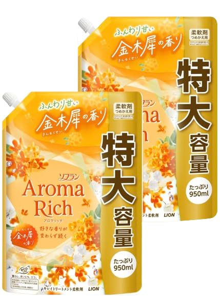 LION ソフラン アロマリッチ 金木犀の香り 柔軟剤 詰替用 950ml × 2個 ソフラン AromaRich 柔軟剤 - 最安値・価格比較 - Yahoo!ショッピング