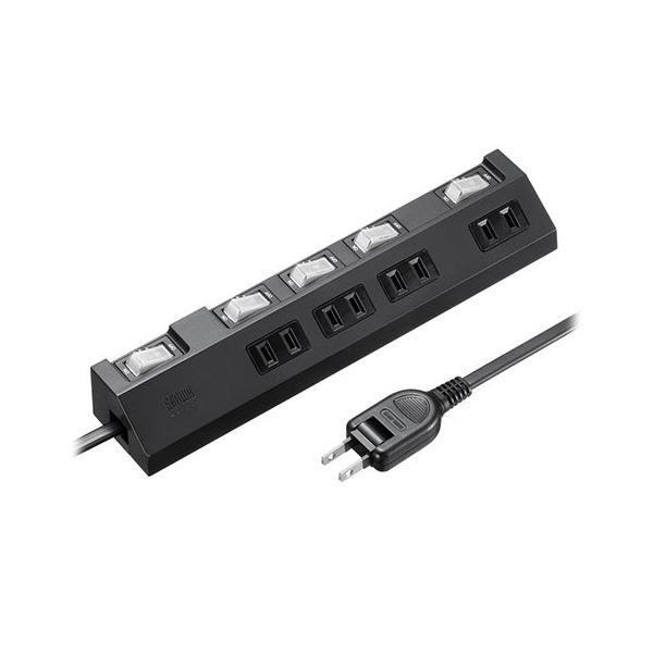SANWA SUPPLY サンワサプライ 節電タップ TAP-S29-1BK 4個口 1m ブラック×1個 OA、電源タップ - 最安値・価格比較 - Yahoo!ショッピング