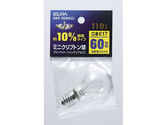 ELPA ミニクリプトン球 GKP-H54H（クリア） 白熱電球 - 最安値・価格比較 - Yahoo!ショッピング