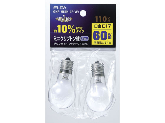 ELPA ミニクリプトン球 GKP-H54H-2P（W） 白熱電球 - 最安値・価格比較 - Yahoo!ショッピング