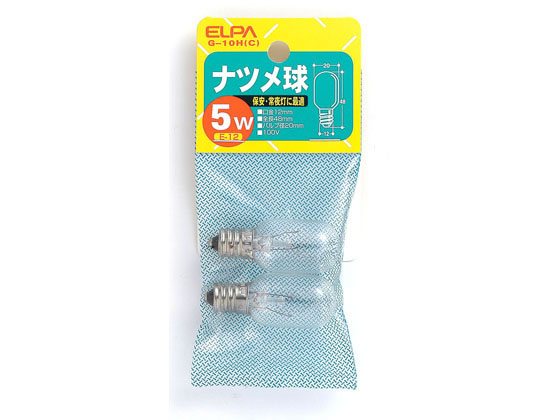ELPA 【2個入】ナツメ球 5W E12 クリア G-10H（C） 白熱電球 - 最安値・価格比較 - Yahoo!ショッピング