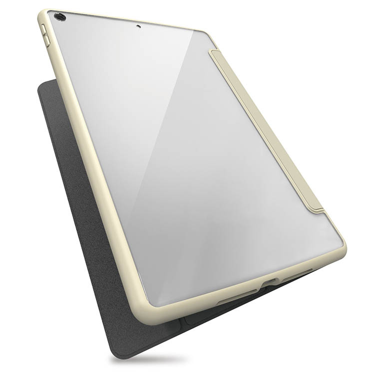 ELECOM iPad 第9世代/TOUGH SLIM LITE/フラップ付/ブラック TB-A21RTSLFCIV （アイボリー ...