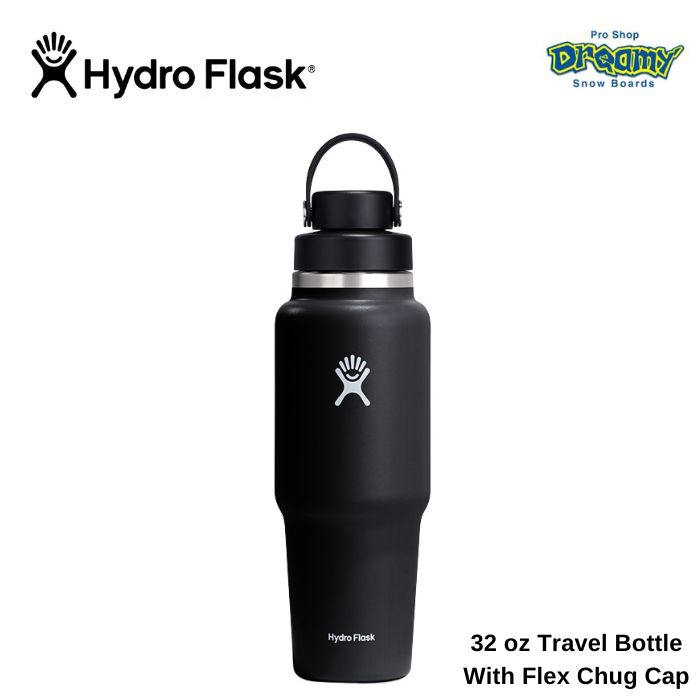 HYDRO FLASK Travel Bottle With Flex Chug Cap 32oz 0.945L（ブラック）890186 水筒 ...