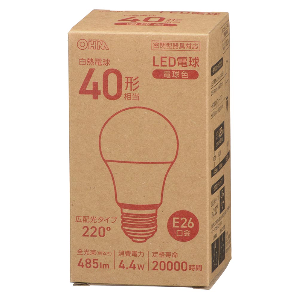 OHM LED電球 LDA4L-G AG56 （電球色） ×1個 LED電球、LED蛍光灯 - 最安値・価格比較 - Yahoo!ショッピング｜口コミ・評判からも探せる