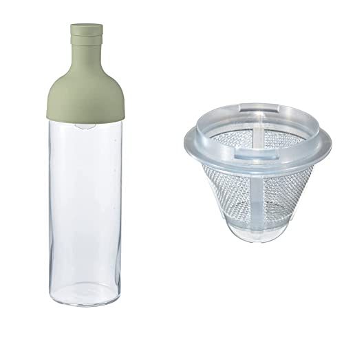 HARIO HARIO ハリオ フィルターインボトル 750ml FIB-75-SG（スモーキーグリーン）＆ フィルターイン ボトル 用 FIB-75 フィルター S-FIB セット 水差し ...