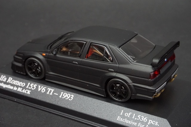 ミニチャンプス アルファロメオ 155 V6 TI 1993 Homologation in Black （1/43スケール MINICHAMPS 433931293） おもちゃのミニカー ...