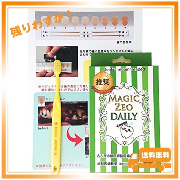 EDOG JAPAN マジックゼオデイリー 40cc オリジナル 歯ブラシ スケール＜3点セット＞ MAGIC ZEO ペット用デンタルケア用 ...