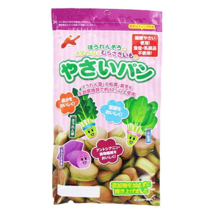カネ増製菓 ほうれん草と小松菜とむらさき芋のやさいパン 65g×12袋 パン - 最安値・価格比較 - Yahoo!ショッピング｜口コミ・評判からも探せる