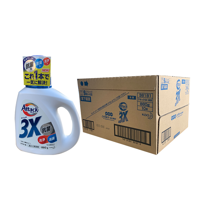 Kao アタック3X リフレッシュクリアの香り 880g × 10個 アタック 液体洗剤 - 最安値・価格比較 - Yahoo!ショッピング