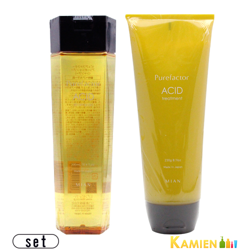 MIAN BEAUTY MIAN ピュアファクター アシッドシャンプー＆トリートメント セット（300ml＋230g）×1個 Purefactor ヘアシャンプー - 最安値・価格比較 ...