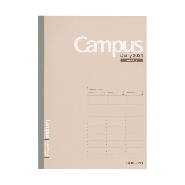 KOKUYO キャンパスダイアリー 2024年版（薄茶）A5ウィークリー バーチカル ニ-CWVLS-A5-24 Campus（KOKUYO） Campus Diary 手帳（文具） - 最 ...
