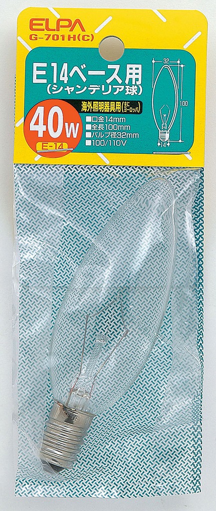 ELPA シャンデリア球 40W E14 クリア G-701H（C） ×5 白熱電球 - 最安値・価格比較 - Yahoo!ショッピング｜口コミ・評判からも探せる