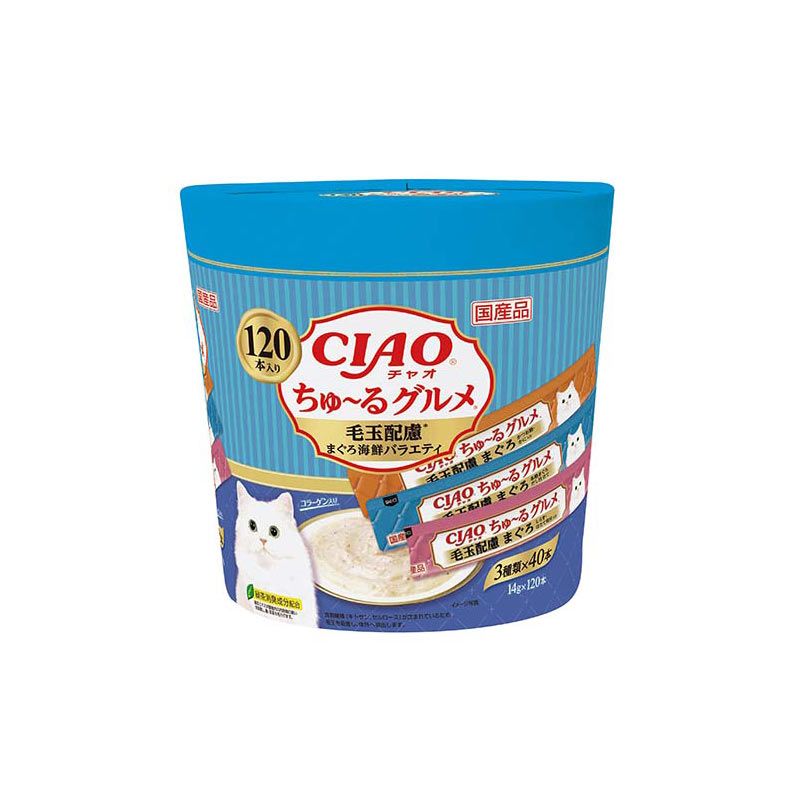 いなばペットフード いなば チャオ CIAO ちゅ～る グルメ 毛玉配慮 まぐろ海鮮バラエティ SC-214（14g×120本）×3個 CIAO（いなばペットフード） 猫用おやつ - 最安値 ...
