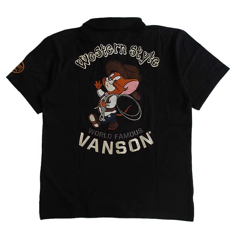 VANSON（バンソン） トムとジェリー ポロシャツ メンズ 半袖 刺繍 トム