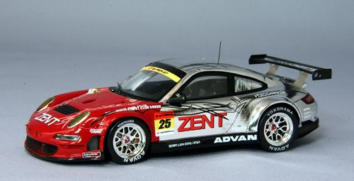 エブロ ZENT Porche RSR Rd.3 Fuji ADVAN #25（レッド×シルバー） （1/43スケール 44430） おもちゃ ...