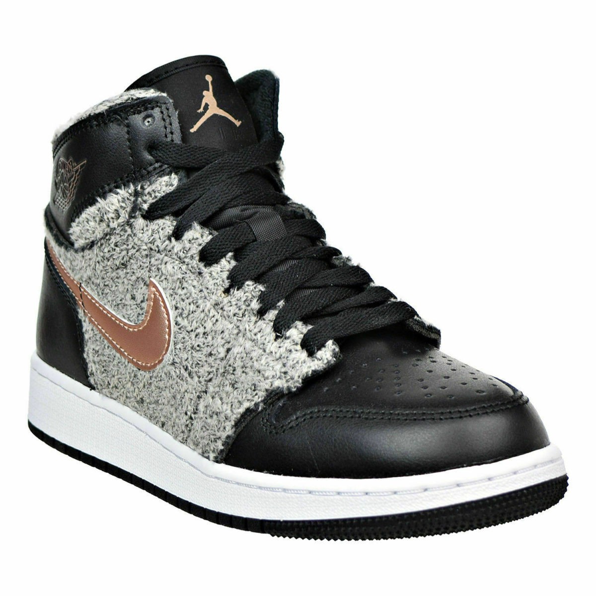 NIKE AIR JORDAN 1 RETRO HIGH GS "FLEECE" 332148-022 （ブラック/メタリックレッドブロンズ ...