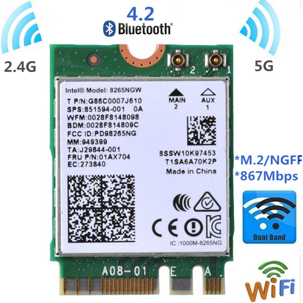 Intel 8265NGW WiFi 8265AC 無線LANカード DUAL BAND WIRELESS-AC 8265 無線LAN子機 ...