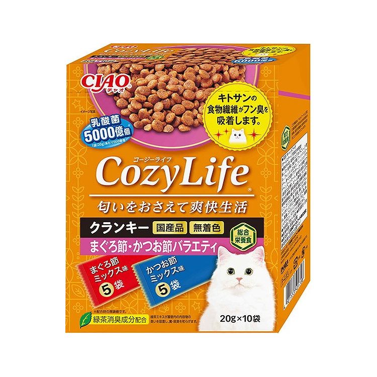 いなばペットフード CIAO Cozy Life クランキーBOX まぐろ節・かつお節バラエティ 200g（20g×10袋）×2個 CIAO（いなばペットフード） 猫用ドライフード - 最安値 ...