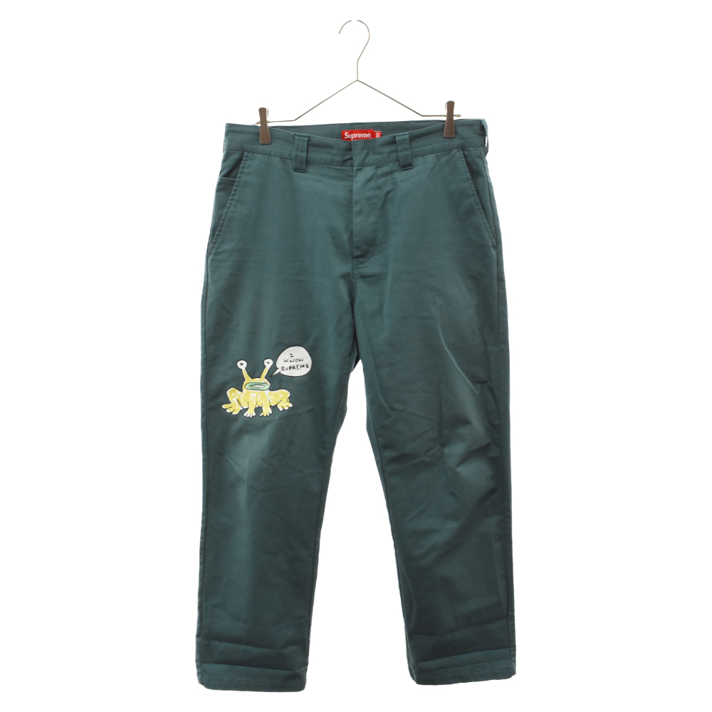 Supreme Daniel Johnston Embroidered Work Pant （Work Green） 20ss メンズワーク ...