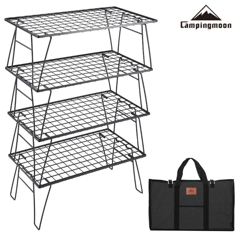 CAMPINGMOON キャンピングムーン フィールドラック 薄型 4点 収納バッグ付き T-235-4T（ブラック） アウトドアテーブル - 最安値・価格比較 - Yahoo!ショッピング ...