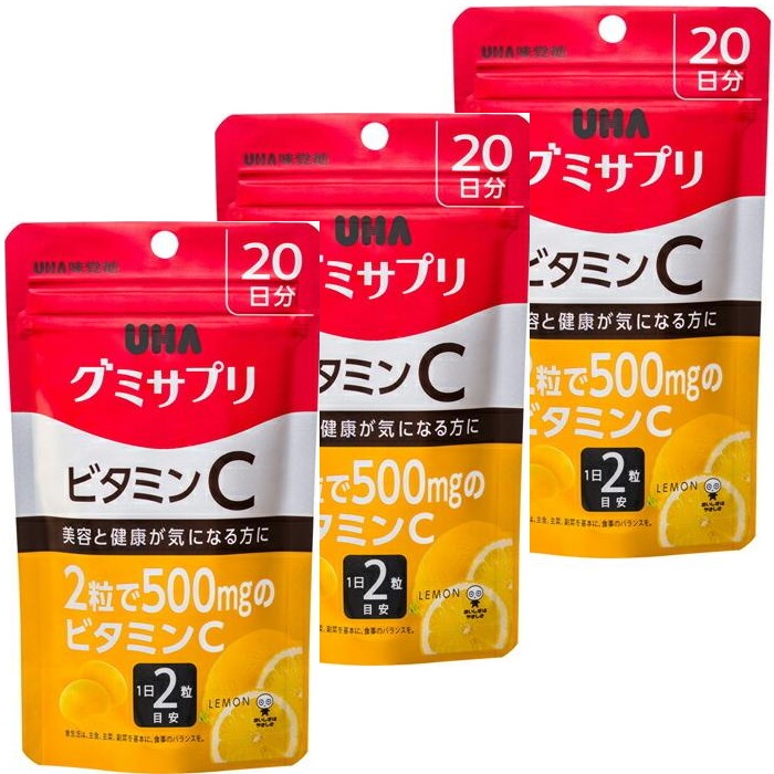 UHA味覚糖 UHA味覚糖 グミサプリ ビタミンC 20日分 40粒 × 3個 ビタミンC（サプリメント） - 最安値・価格比較 - Yahoo!ショッピング｜口コミ・評判からも探せる