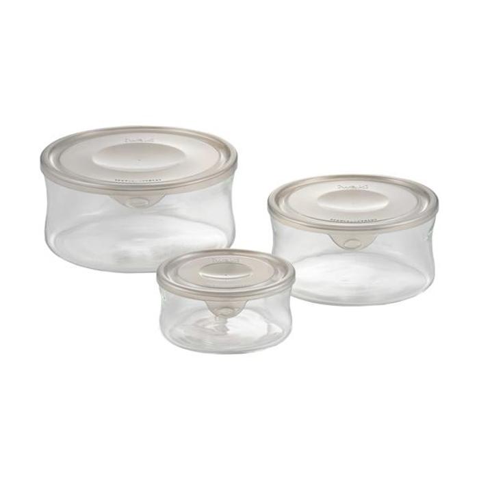 iwaki iwaki NEWパック＆レンジ 丸タイプ 3点セット（380ml、840ml、1.3L×各1） （グレー） BT-NPR3GY3 【1セット】 食品保存容器 - 最安値・価格比較 ...