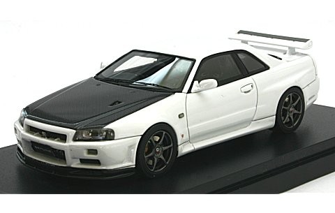 ポストホビー 日産 スカイライン GT-R V-SpecII （BNR34） カーボンボンネット ホワイト （1/43スケール MARK43 ...