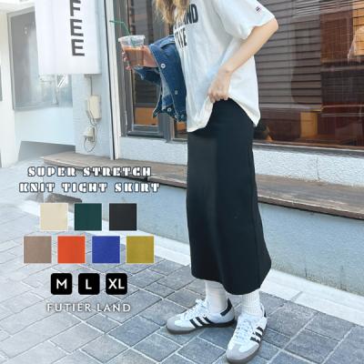 ストレートスカート ハイウェスト S かわいい ミディアム丈 スリット