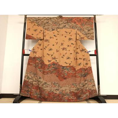 平和屋着物○紅型 訪問着 花鳥文 大丸扱い 正絹 逸品 AAAZ2418ph 紅型訪問