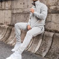 先着10名限定価格)セットアップ ジップアップパーカ 縦縞お洒落 先着10名限定価格)セットアップ ジップアップパーカ 縦縞お洒落