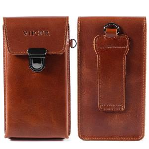 VIIGER ベルト クリップ ホルスター レザー 電話 ホルスター ポーチ キャリング ケース ホルダー ストラップ付き ベルト ループ ...