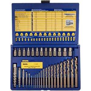 IRWIN HANSON Screw Extractor and Drill Bit Set 35 Piece 11135 by Irwin ...